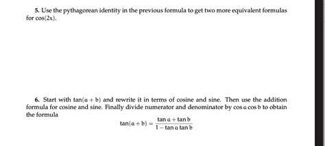 Solved Use The Pythagorean Identity In The Previous Formula