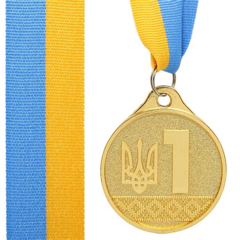 Медаль спортивная с лентой SP-Sport UKRAINE с украинской символикой C ...
