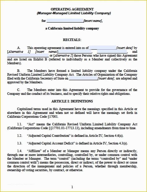 Limited Liability Partnership Agreement Template