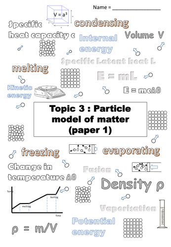 Aqa Physics Gcse Revision Booklet Particle Model Topic 3 Teaching Resources