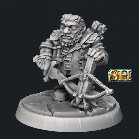 3d Printable Dwarf Ranger By Stonehaven Miniatures