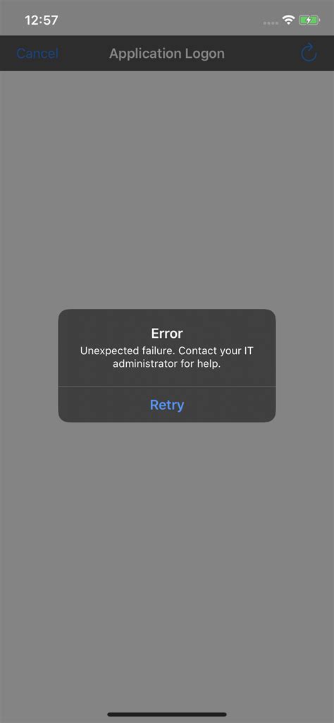 Undocumented Error Dialog Nothing Printed To Ios Console Error Unexpected Failure Contact