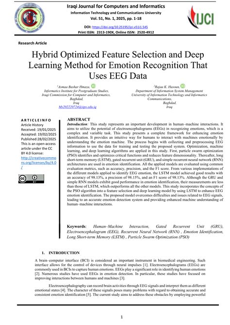 Pdf Hybrid Optimized Feature Selection And Deep Learning Method For Emotion Recognition That
