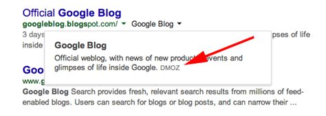 Google Search Results Snippet Overlay Descriptions May Use DMOZ Description