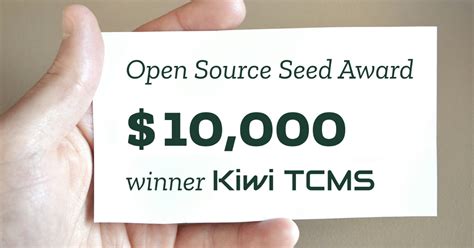 Kiwi TCMS Kiwi TCMS Is Open Source Seed Award Winner