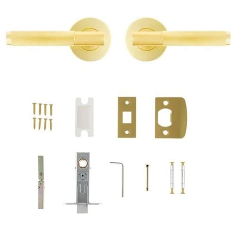 Ikonic Brushed Brass Knurled Privacy Lever Set Bunnings Australia