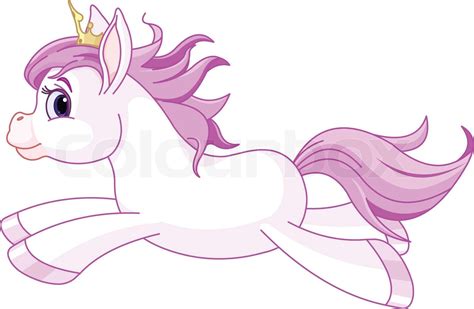 Nettes Pferd Prinzessin läuft Stock Vektor Colourbox