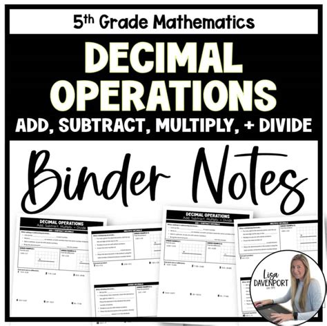 Decimal Operations Overview Add Subtract Multiply Divide Decimals Notes