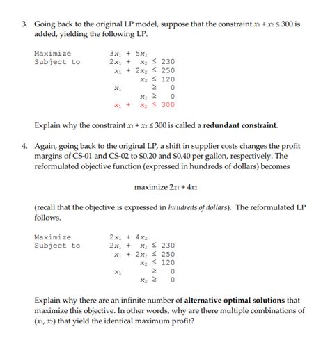 solved 3 going back to the original lp model suppose that