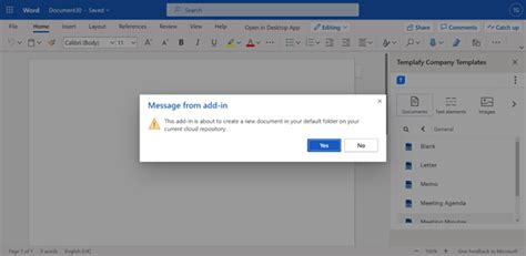 How To Create A Templafy Document Through Office Online Templafy One