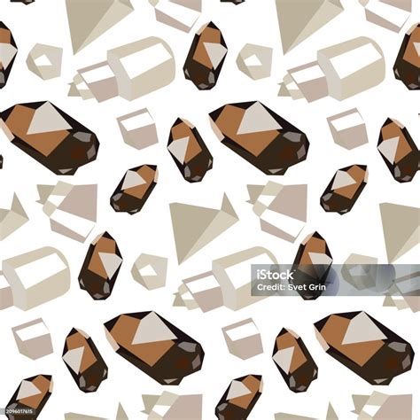 다채로운 멋진 보석 크리스탈과 완벽 한 패턴 보석 크리스탈 다이아몬드 벡터 배경입니다 직물과 종이 만화 그림에 인쇄 연기가 자욱한 규암과 아셀렌나이트 자다 0명에 대한 스톡