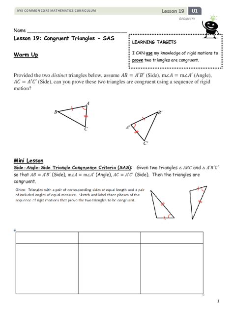 Fillable Online Lesson 19 Construct And Apply A Sequence Of Rigid