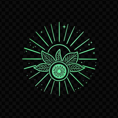 Premium Psd Thyme Leaf Emblem Logo With Decorative Sunburst And