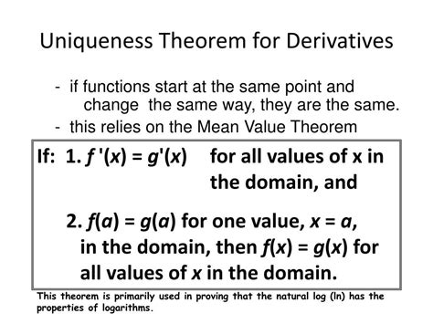 ppt uniqueness theorem and properties of log functions powerpoint