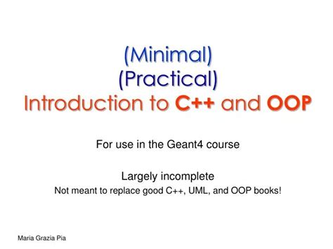 Ppt Minimal Practical Introduction To C And Oop Powerpoint