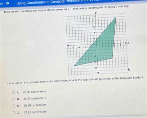 Solved Xt Using Coordinates To Compute Perimeters And Mike Creates The