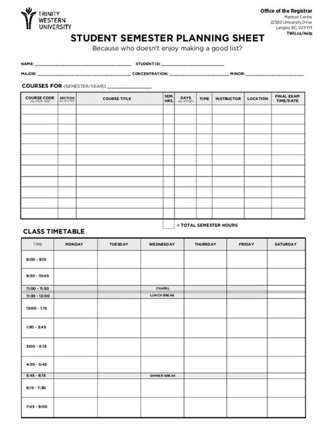 Fillable Online Student Planning Sheet Feb 10 Sbdoc Fax Email Print