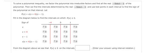 solved to solve a polynomial inequality we factor the