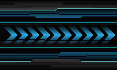 Abstract Blue Arrow Direction Black Metallic Cyber Geometric Design