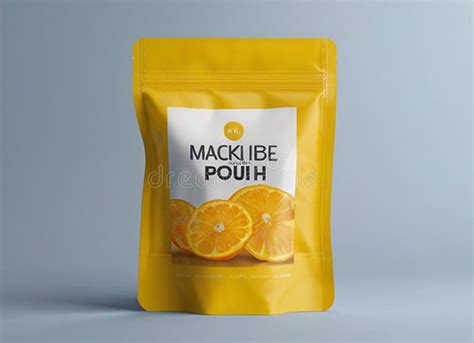 Food Supplement Pouch Packaging Mockup Stock Illustration