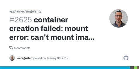 container creation failed mount error can t mount image proc self fd