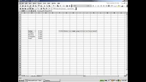 Excel 2003 How To Use The Vlookup Command Youtube