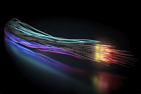 Glowing Optical Fiber Cable Or Wire Realistic Vector Fiber Optics
