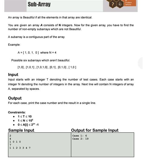 Solved A 1010 Where N4 Possible Six Subarrays Which