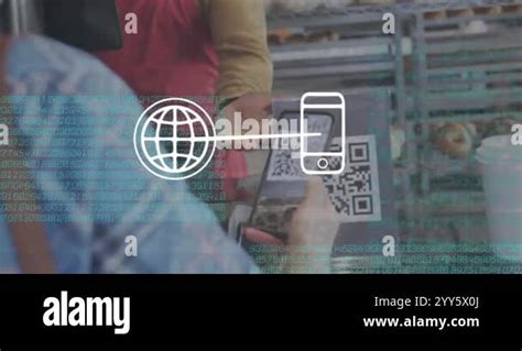 Digital Connectivity Animation Over Workers In Industrial Setting Technology Industry