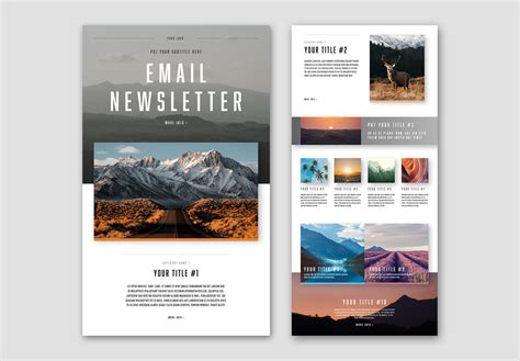 Digital Email Newsletter Layout Email Templates ~ Creative Market
