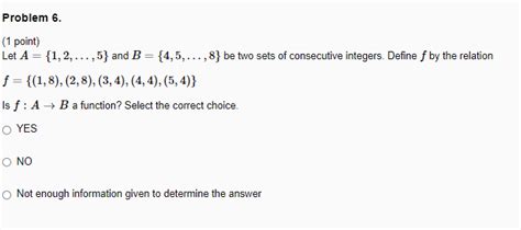 Solved Problem 6 1 Point Let A {1 2 5} And B