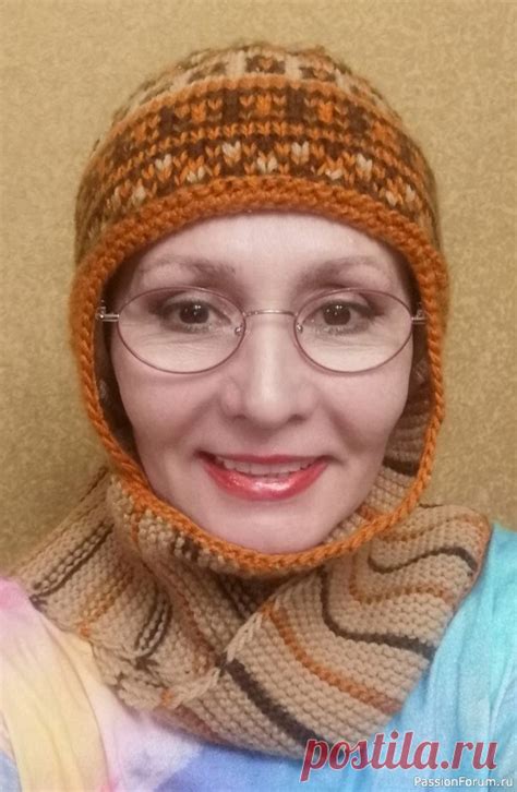 Шапка шарф Вязание спицами аксессуаров Ушки у шапки длинные обматы