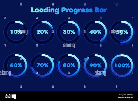 Loading Blue Progress Bar Circle Loading Or Progress Percentage Stock Vector Image Art Alamy