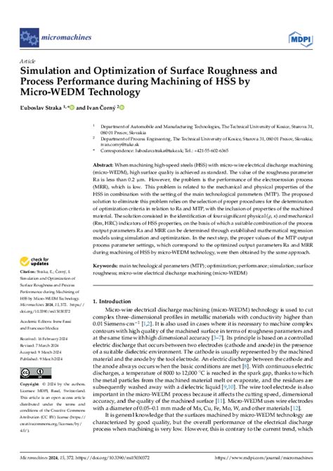 pdf simulation and optimization of surface roughness and process