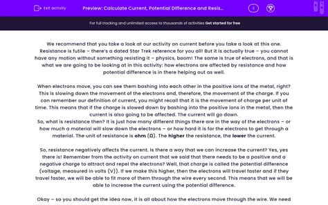 Calculate Current Potential Difference And Resistance Worksheet Edplace