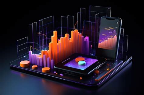 Premium Vector A Phone With A Graph On The Screen And The Words Graph