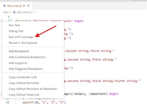 Test Item Framework · Julia In Vs Code