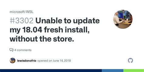 Unable To Update My 1804 Fresh Install Without The Store · Issue