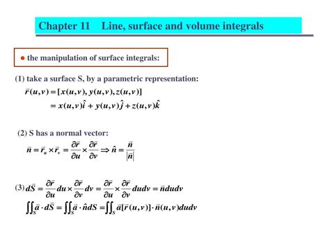 Ppt Chapter 11 Line Surface And Volume Integrals Powerpoint Presentation Id688474