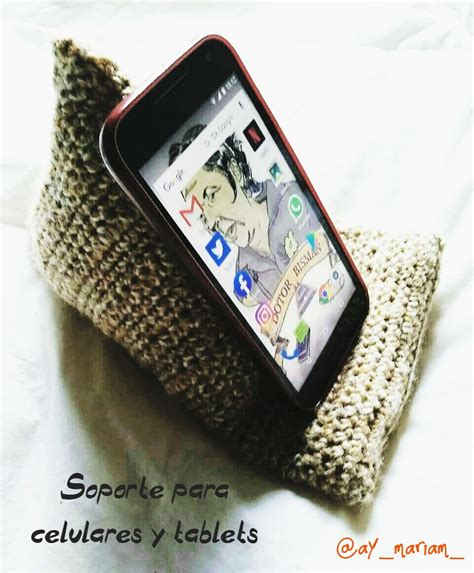 Patrón Gratuito De Soporte Para Celulares Y Tablets Tejido A Crochet