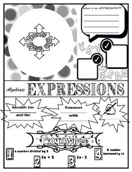 Expressions Doodle Notes By Sandra Curtis Teachers Pay Teachers