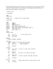 Assignment Docx Write An X Assembly Program That Accepts Up To Integer Test Scores