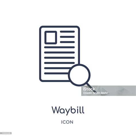 납품 및 물류 개요 컬렉션의 선형 운송장 아이콘 얇은 선 운송장 벡터 흰색 배경에 고립입니다 운송장 유행 삽화 금속에 대한 스톡