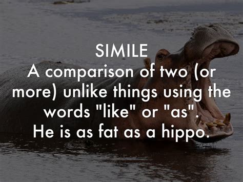 SIMILE A Comparison Of Two Or More Unlike Things