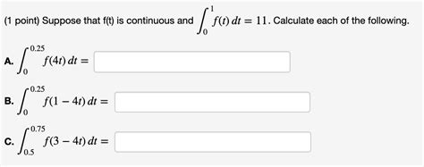 Solved Point Suppose That F T Is Continuous And Fro Chegg