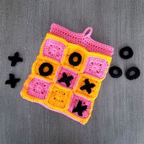 Tic Tac Toe Crochet Pattern Easy Crochet Pattern Travel Game Etsy