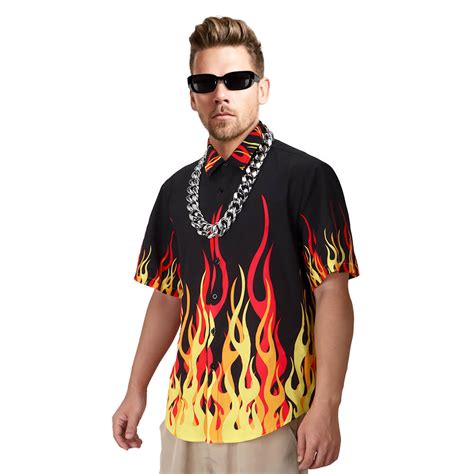 Guy Fieri Flame T Shirt For Men Cosplay Costume Hallowcos