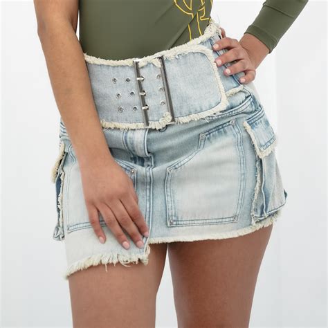 Cleo Classic Gears Monogram Denim Skirt Swest Kicks