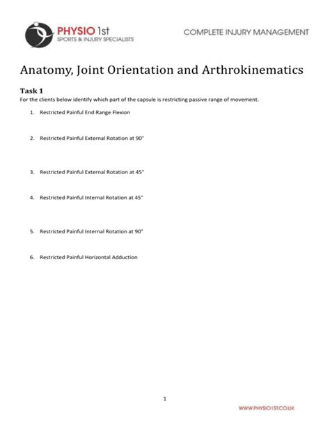 Anatomy Joint Orientation And Arthrokinematics