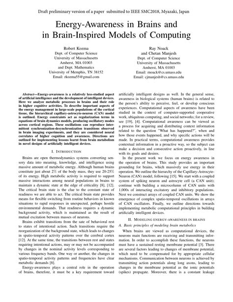 Pdf Neuroenergetics Of Brain Operation And Implications For Energy